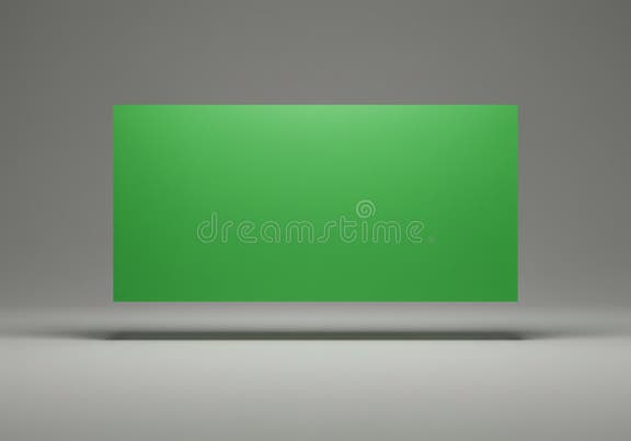 Abstract Green Rectangular Plane on a Grey Background Stock ...