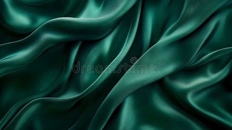 Abstract Green Silk Fabric Draped Background Stock Illustration ...