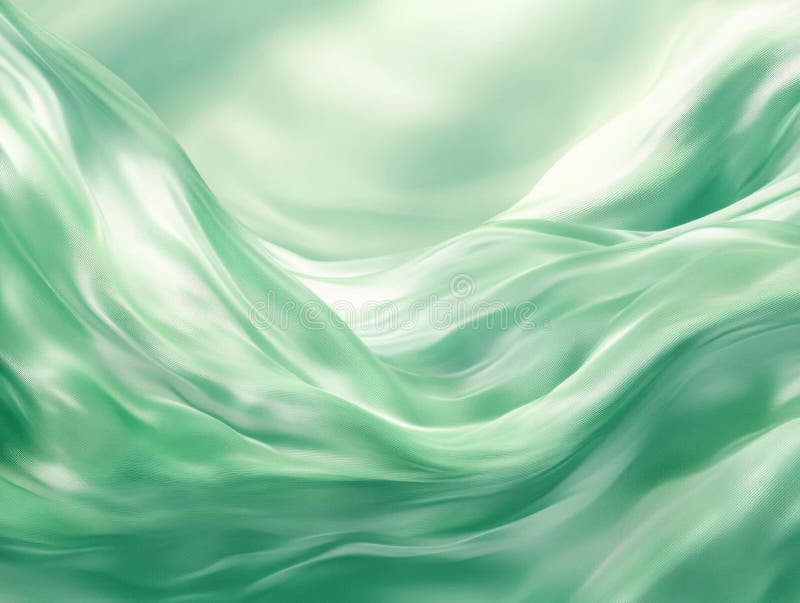 Abstract Green Silk Waves, a Serene Background Stock Illustration ...