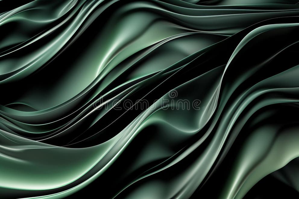 Abstract Green Silk Waves Texture Stock Illustration - Illustration of ...