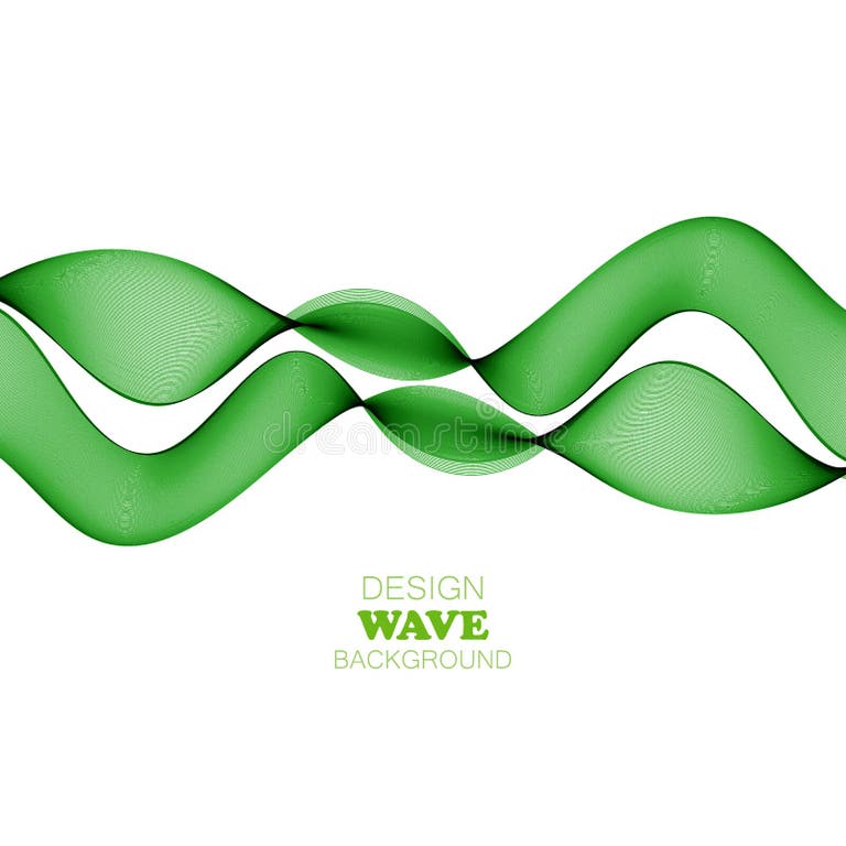 Movement Vector Green Lines Wavy Waves on White Background Stock ...