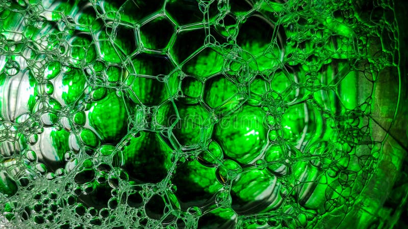 Abstract of Green Soap Bubbles in Dark Stock Photo - Image of shape ...