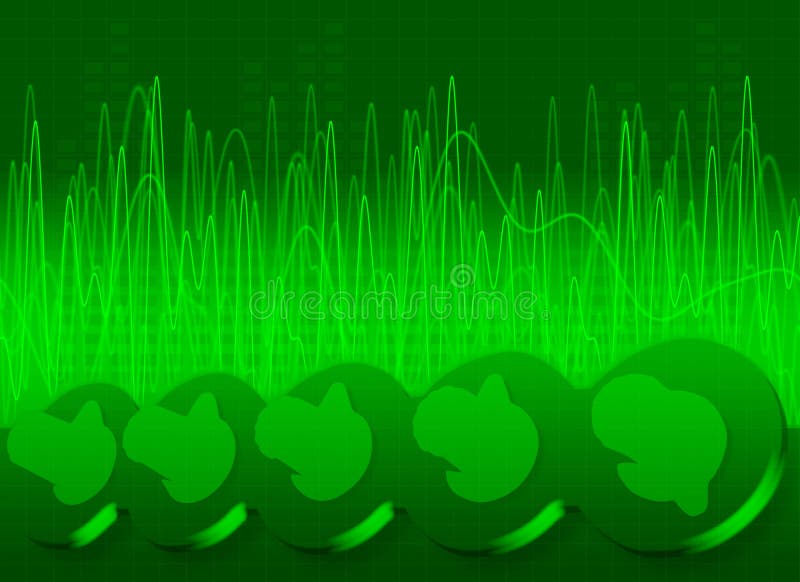 Abstract Green Sound Background Stock Illustration - Illustration of ...