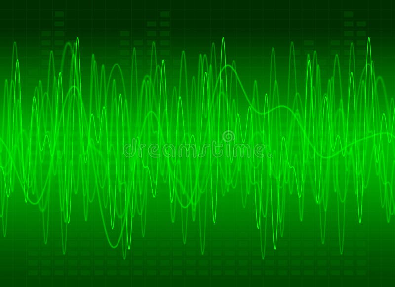 Green Sound Waves stock illustration. Illustration of abstract - 34002666