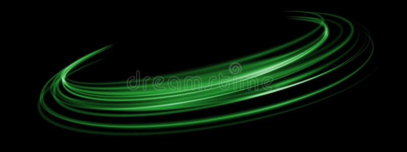 Abstract Green Speed Light Lines Neon Ring Glowing Circle Round ...