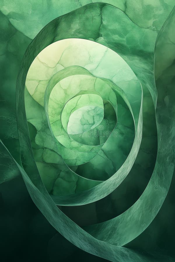 Abstract Green Spiral and Marble Texture Design in Light and Shadow ...