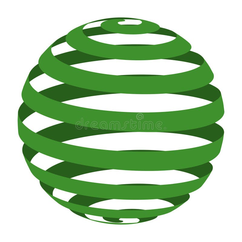 Abstract Green Spiral Sphere Representing Modern Technology and Global ...