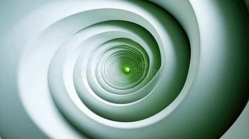 Abstract Green Spiral on White Background ? Captivating Minimalist ...
