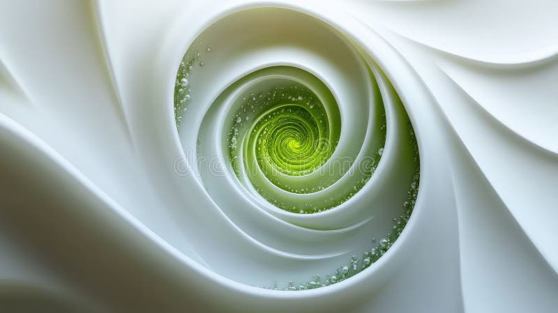 Abstract Green Spiral on White Background ? Captivating Minimalist ...