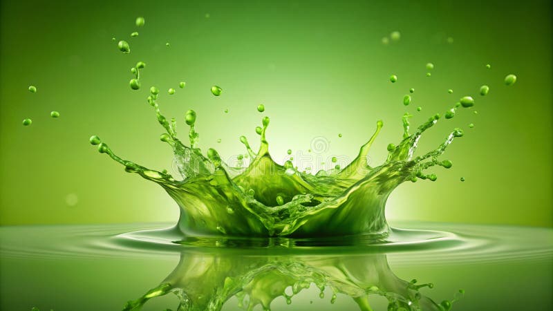 Abstract Green Splash on a Light Green Background AI Generative Stock ...