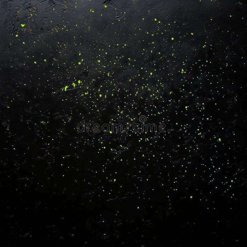 Abstract Green Splatter on Dark Background Creating a Cosmic Starry ...