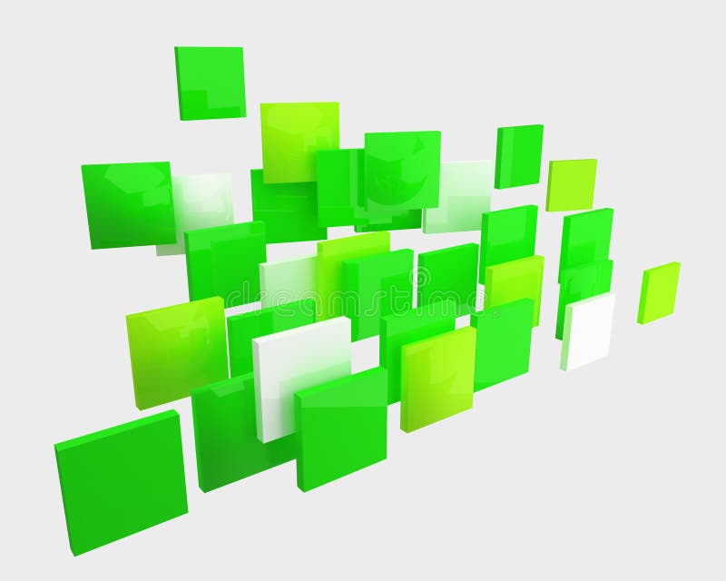 Abstract Green Squares Isolated Stock Illustration - Illustration of ...