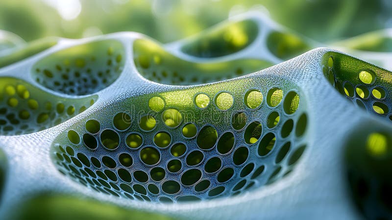 Abstract Green Structure with Holes, Resembling Organic Material ...