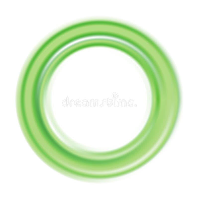 Abstract Green Swirl Circle on White Background. Round Green Swirl ...