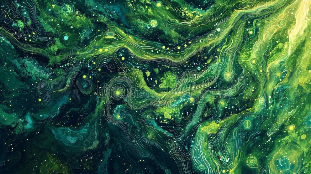 Abstract Green Swirl Texture Background Stock Illustration ...