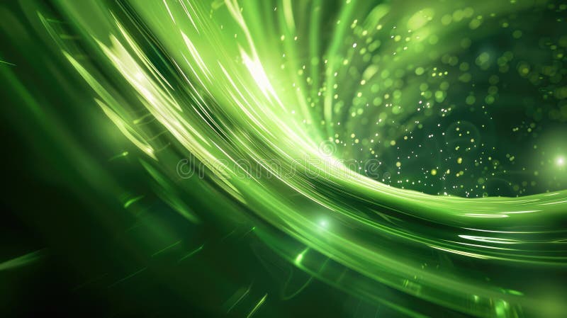 Abstract Green Swirl Vortex Energy Background with Dynamic Visual ...