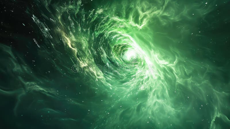 Abstract Green Swirl Vortex Energy Background with Dynamic Visual ...