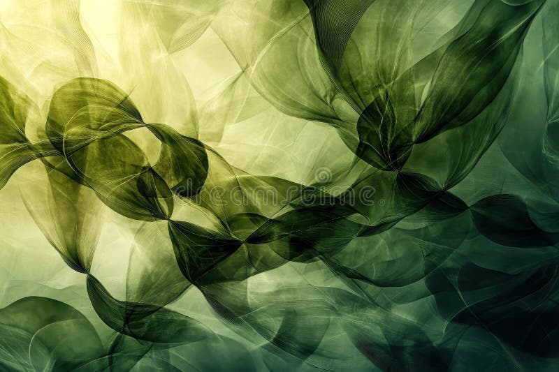 Abstract Green Swirling Pattern of Interlocking Lines Stock ...