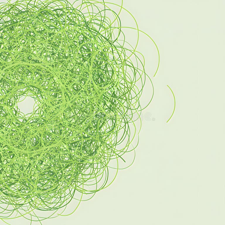 Abstract Green Tangle Pattern with Text Lines and Copy Space Template ...