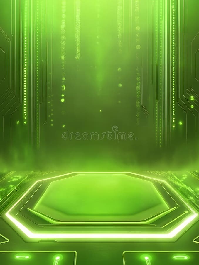 Abstract Green Tech Background Stock Illustration - Illustration of ...