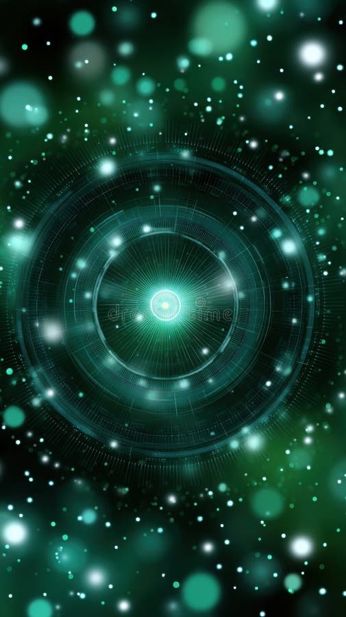 Abstract Green Technology Concentric Circles with Bokeh Effects and ...