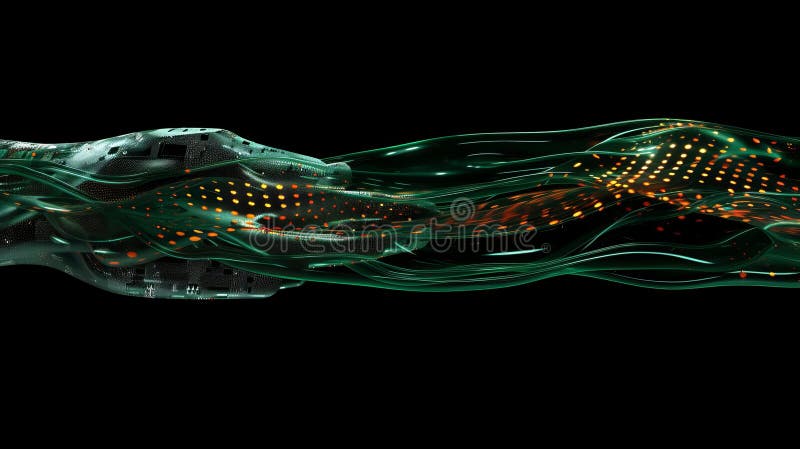 Abstract Green Technology Connection Data Flow Stock Illustration ...