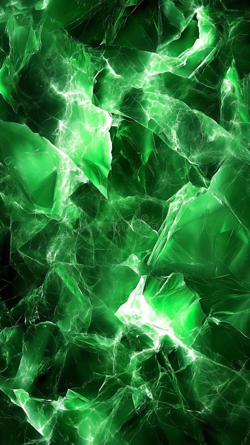 Abstract Green Texture with Luminous, Crystalline Patterns and Dynamic ...