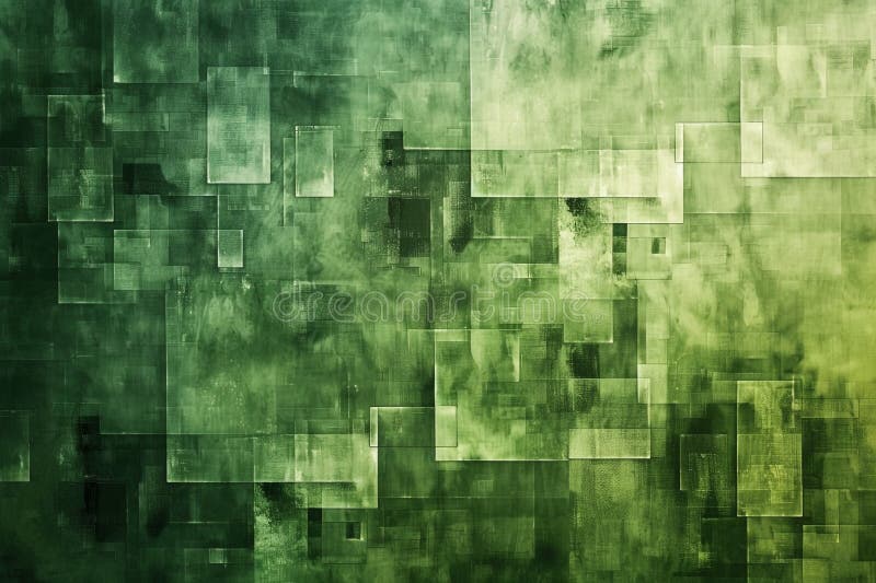 Abstract Green Textured Background with Layered Rectangular Shapes and ...