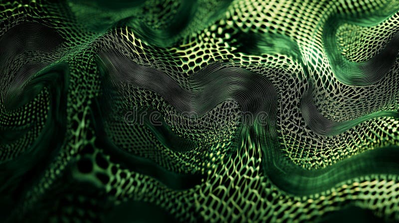 Abstract Green Textured Pattern Resembling Flowing Organic Shapes and ...