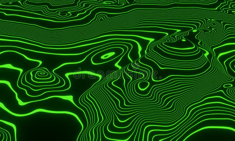 GREEN TOPOGRAPHIC MAP with CONTOUR LINES and ATTRACTION. SEAMLESS ...