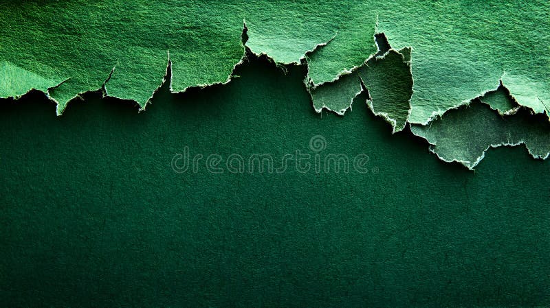 Abstract Green Torn Paper Texture with Jagged Edges and Rich Layers ...