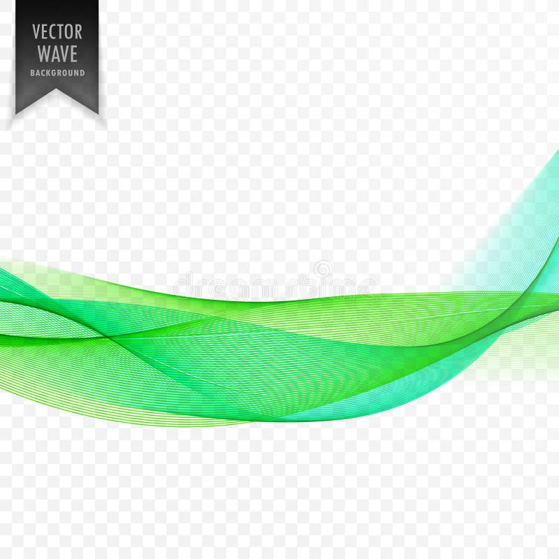 Abstract Green Transparent Wave Vector Background Stock Vector ...