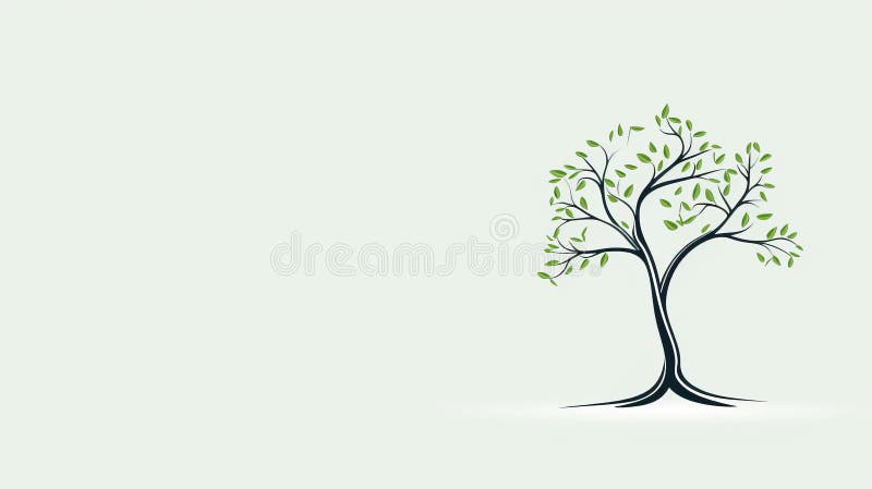 Abstract Green Tree Illustration Representing Ecology, Sustainability ...