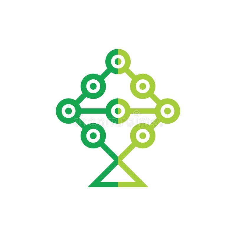 Abstract Green Tree Symbol Dots Design Logo Vector Stock Vector ...