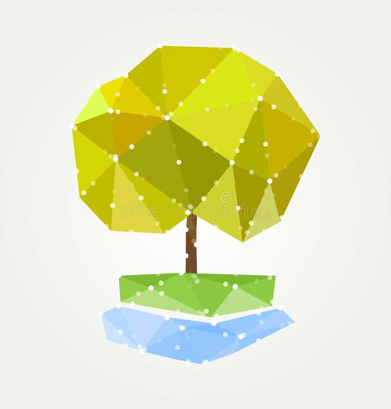 Abstract Green Tree of Triangles. Stock Vector - Illustration of card ...