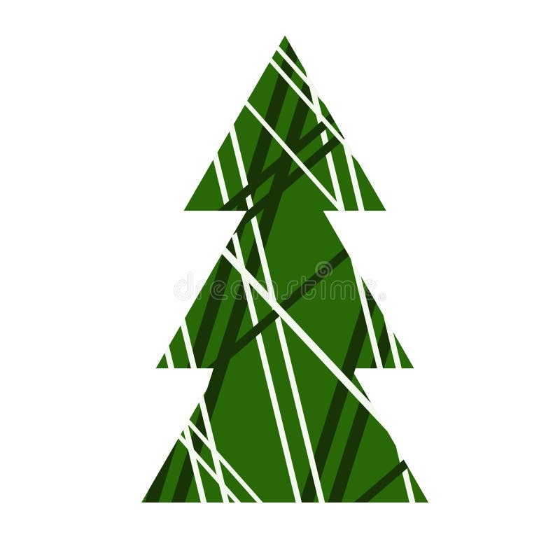 Abstract Green Tree with White Stripes. Stock Vector - Illustration of ...