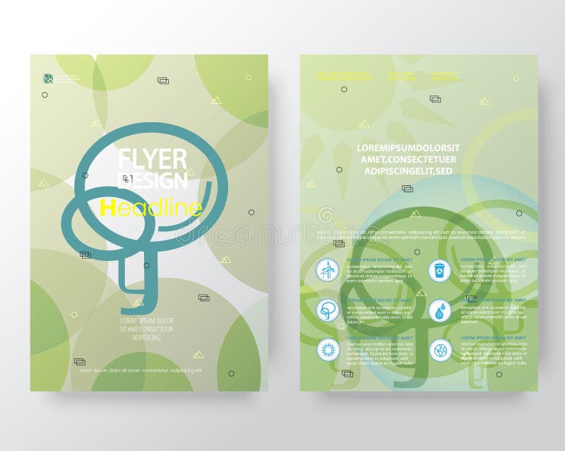 Abstract Green Trees, Brochure Flyer Design Template in A4 Size Stock ...