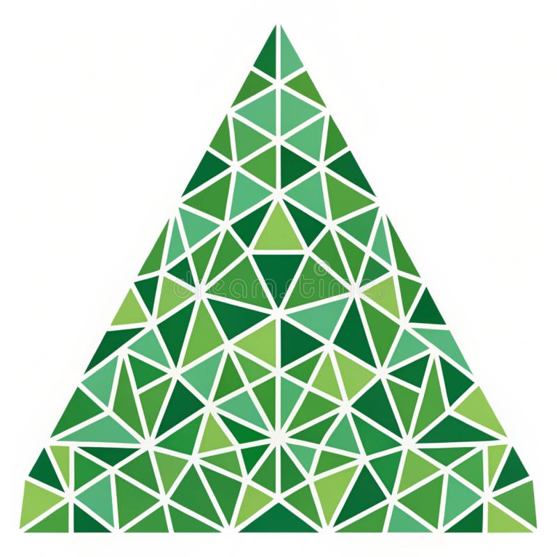Abstract Green Triangle Pattern Isolated on White Background Stock ...