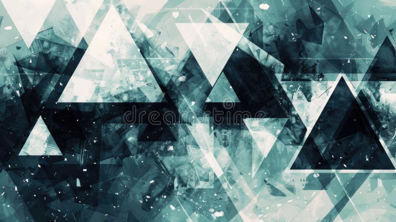 Abstract Green Triangle Repetitive Pattern Polygon Geometry Background ...
