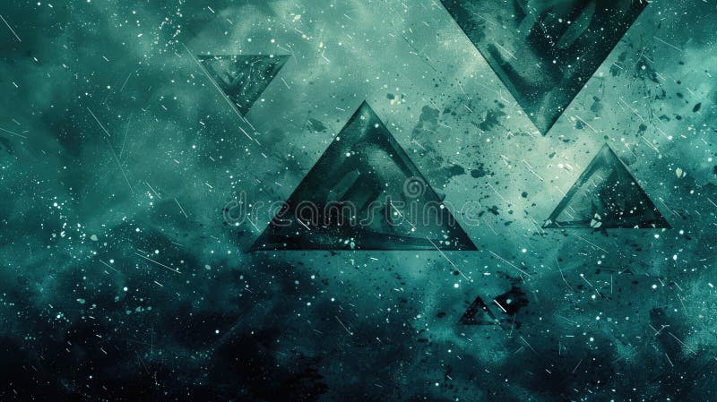 Abstract Green Triangle Repetitive Pattern Polygon Geometry Background ...