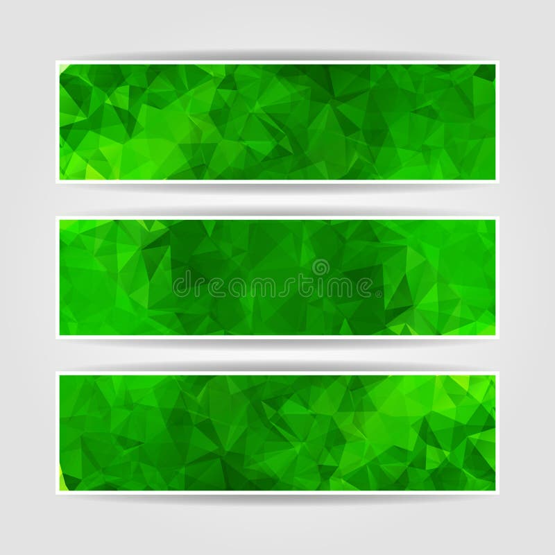 Abstract Set Banners with Modern Triangular Polygonal Pa Stock Vector ...