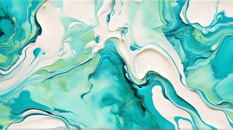 An Abstract Green Turquoise Marble Painted Background Stock ...