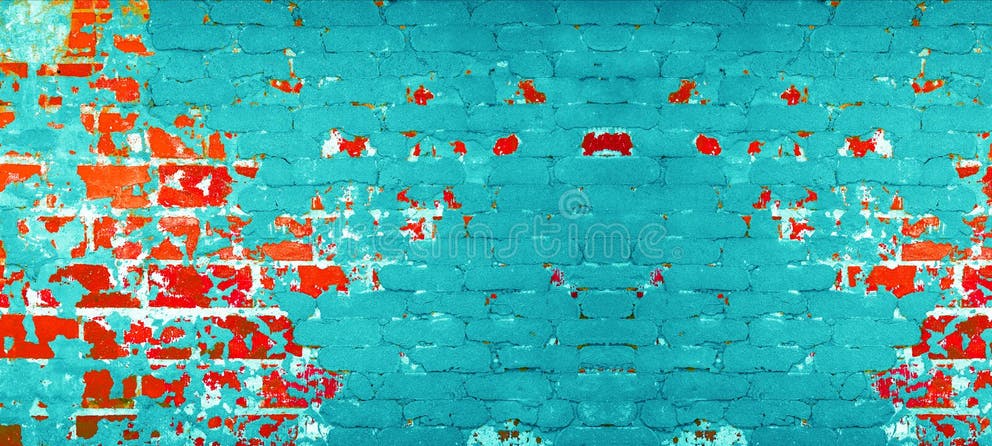 Abstract Green Turquoise Red Complementary Colors Damaged Aged Old ...