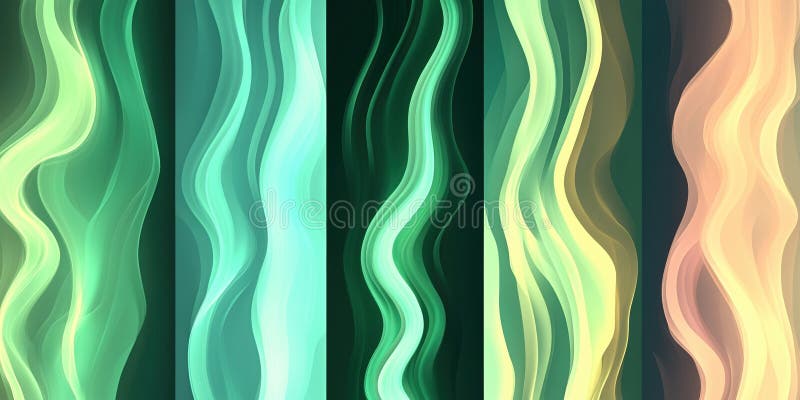 Abstract Green Vertical Wavy Lines Gradient Pattern Stock Photo - Image ...