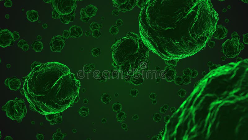 Abstract Green Virus Cells Under Microscope Stock Illustration ...