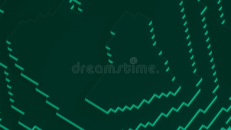 Abstract Green Visualization of a Retro Tetris Game. Design ...
