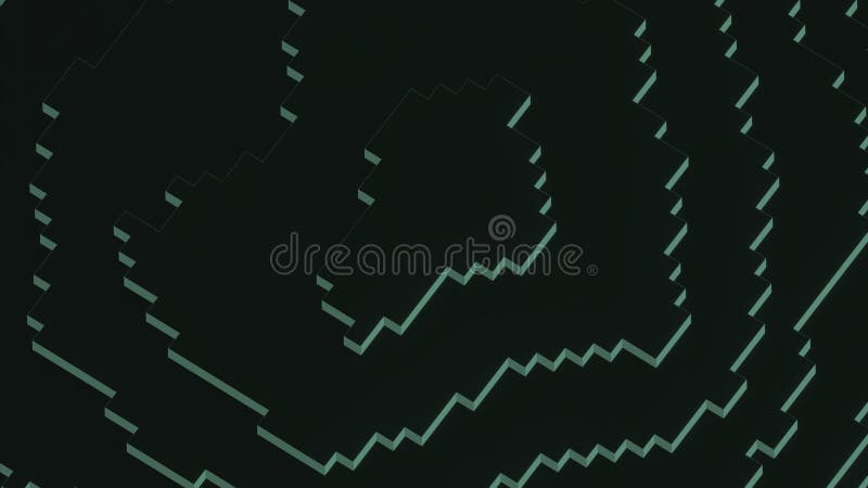 Abstract Green Visualization of a Retro Tetris Game. Design ...