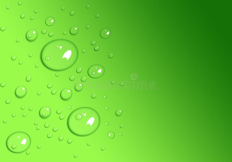 Abstract Green Water Drops Background Stock Illustration - Illustration ...