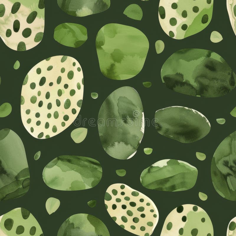 Abstract Green Watercolor Patterns on Dark Background Stock Image ...