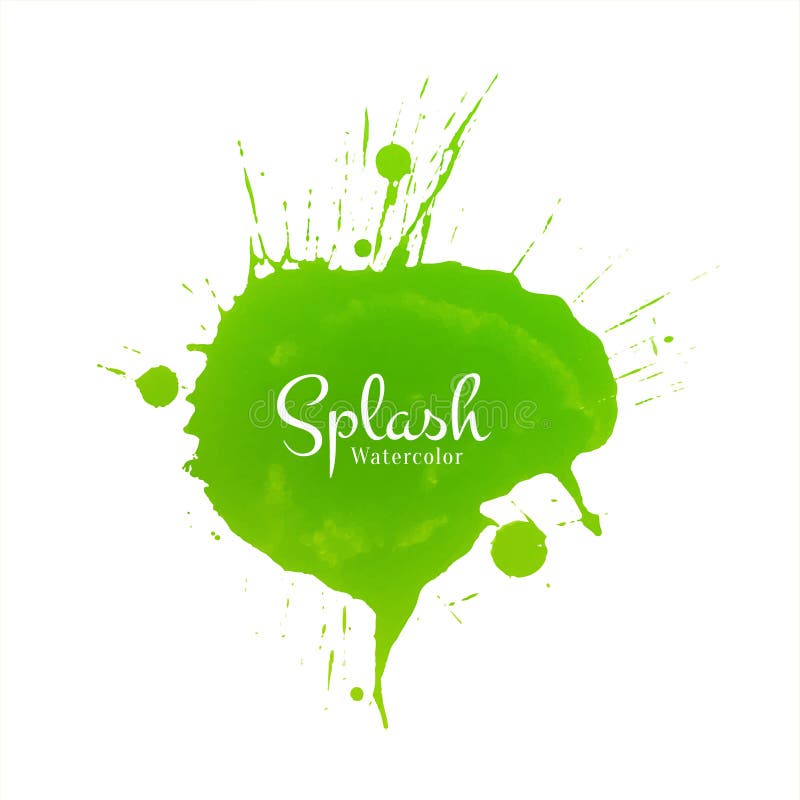 Abstract Green Watercolor Splash Design Background Stock Vector ...